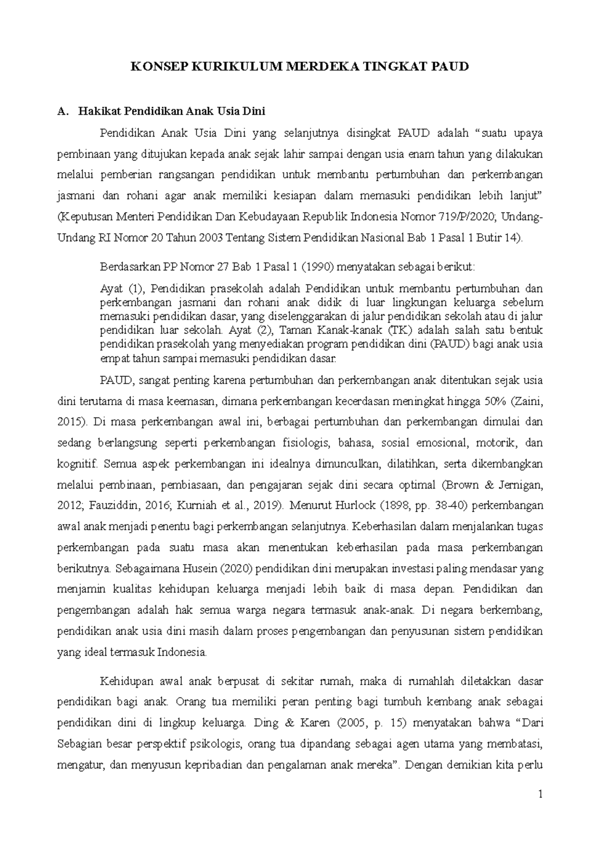 Konsep Kurikulum Merdeka Tingkat PAUD - KONSEP KURIKULUM MERDEKA ...