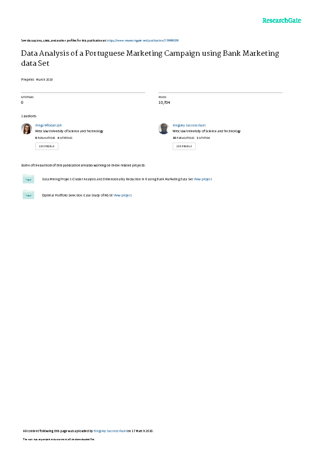 Data Mining Data Analysisofa Bankingdataset - See discussions, stats ...