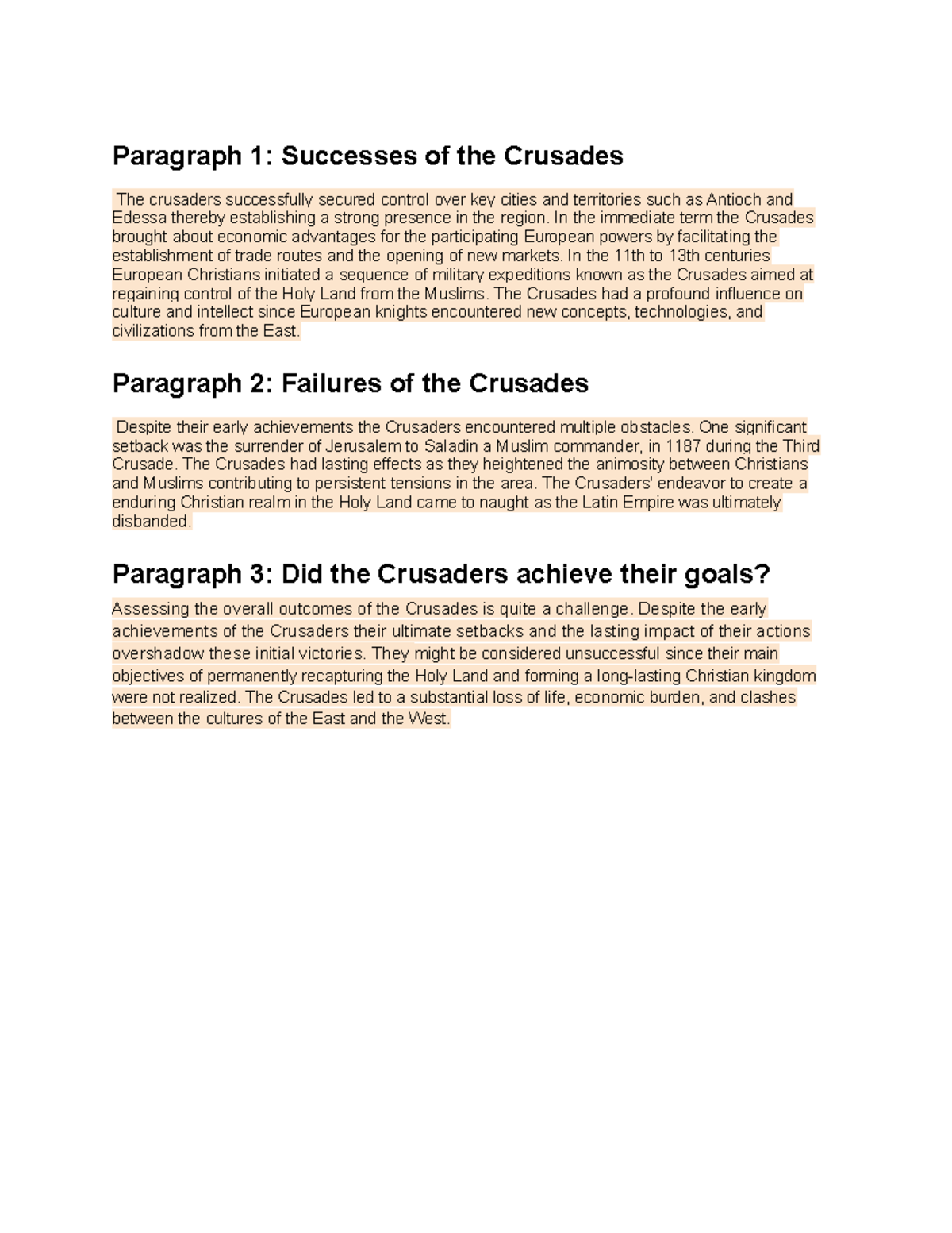 Untitled document - its just thatt - Paragraph 1: Successes of the ...