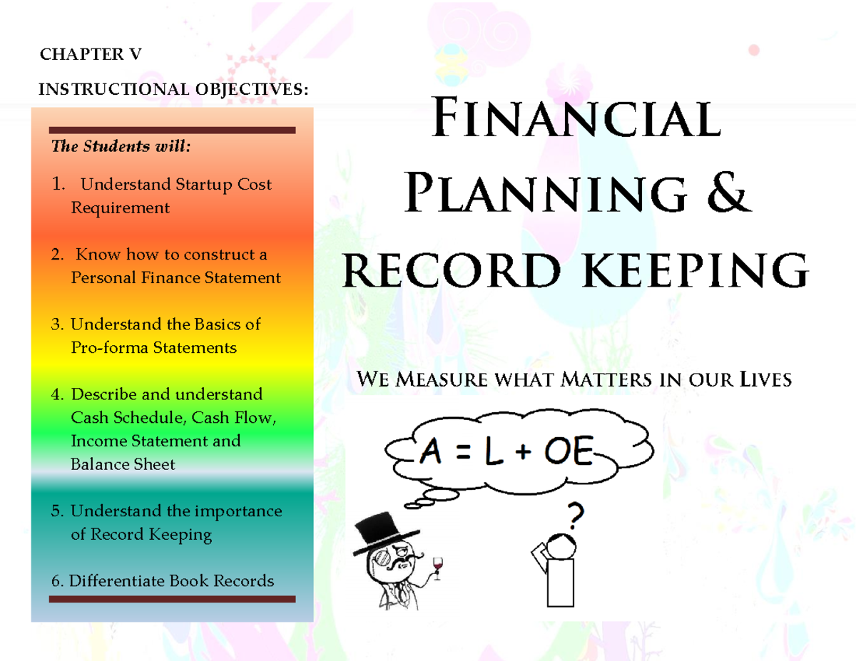 Financial-Plan7 - Samples - INSTRUCTIONAL OBJECTIVES: The Students will ...