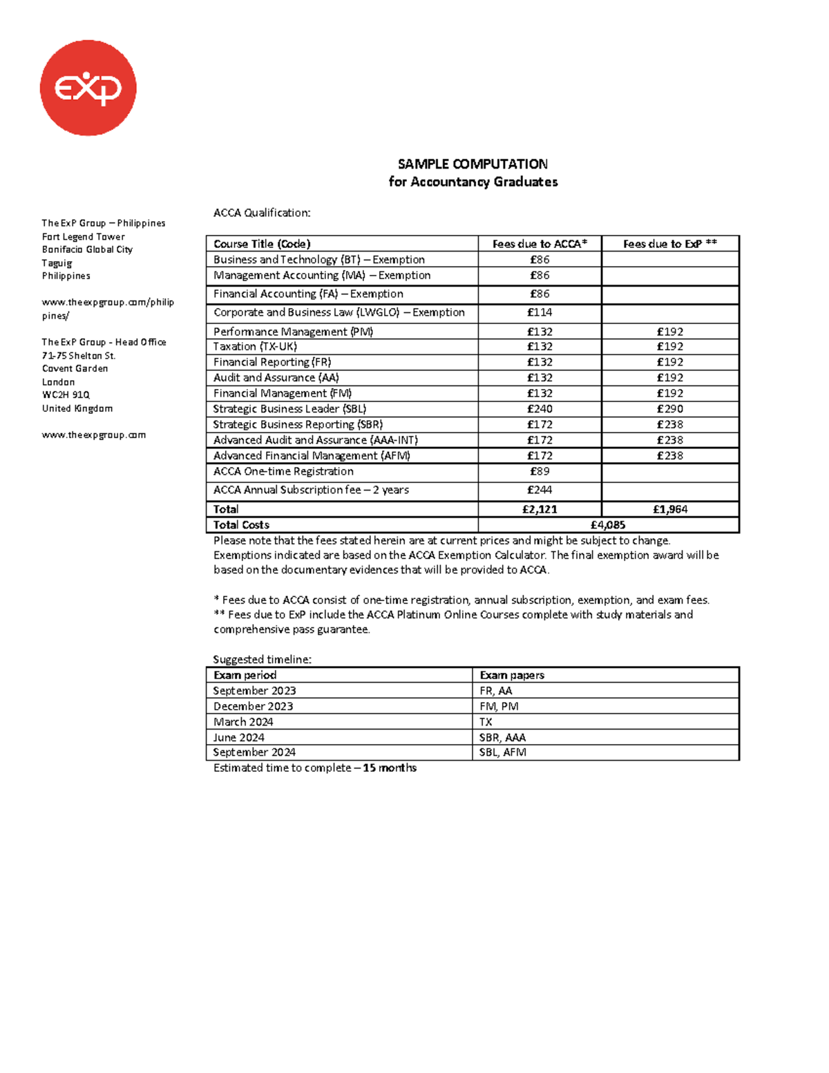 MFI-Ex P-ACCA-Sample-Computation BSA - SAMPLE COMPUTATION for ...