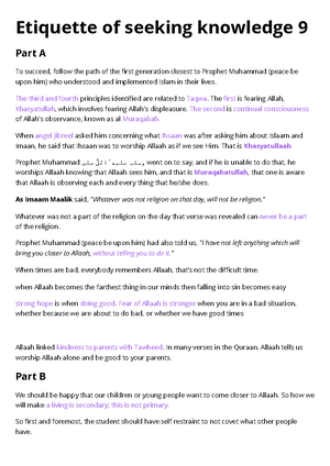 Etiquette of seeking knowledge 8 pdf - etiquette of seeking knowledge 8 ...