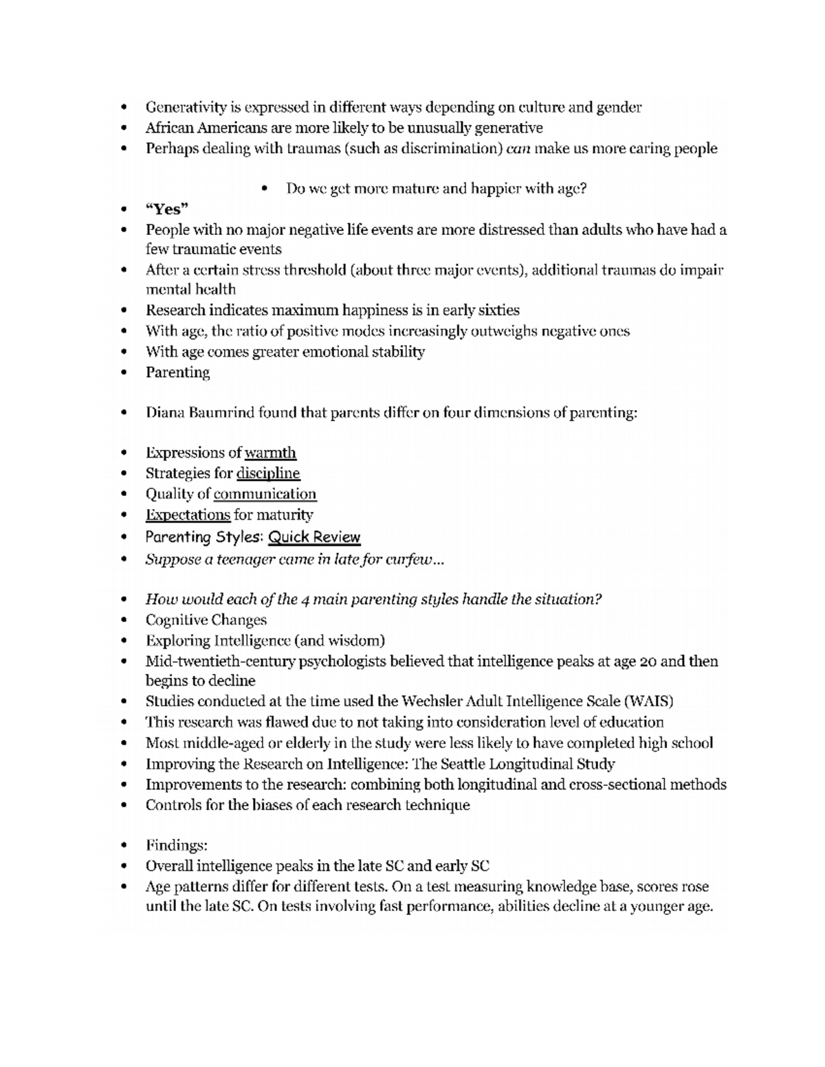 Midlife 4 - unit 2 - PSY 230 - Studocu