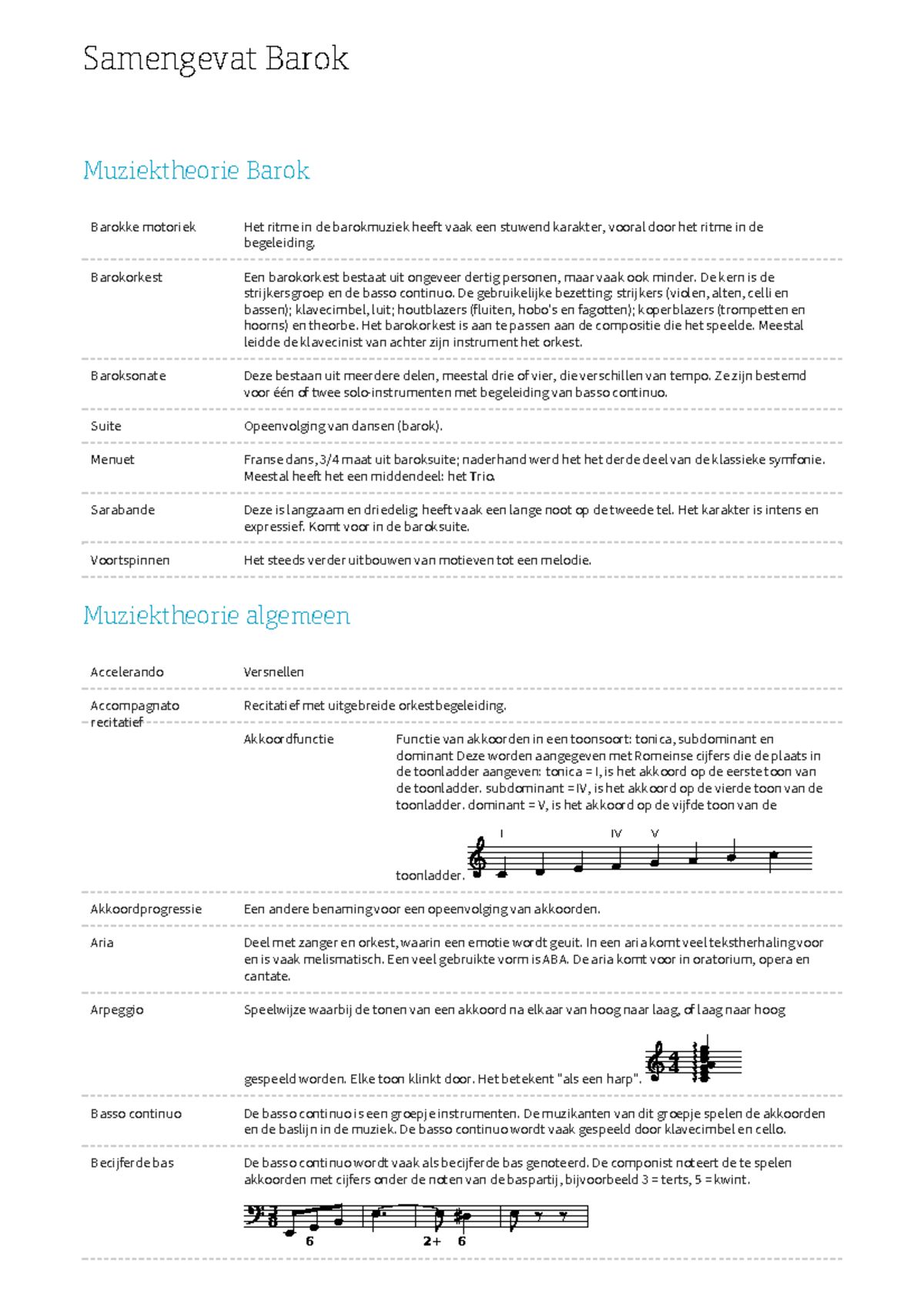 Samengevat Barok - Barokke motoriek Barokorkest Baroksonate Suite ...