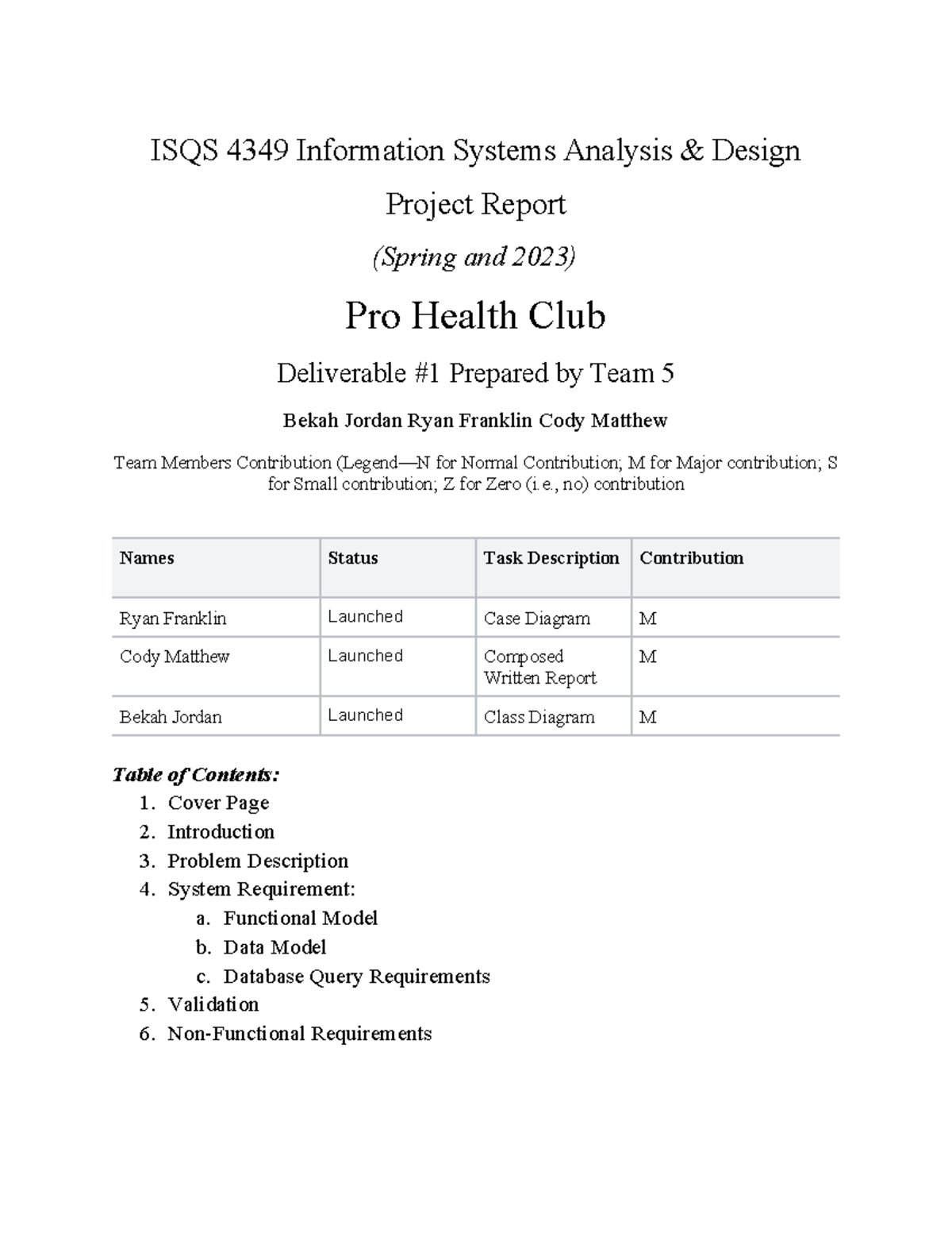 ISQS 4349 Information Systems Analysis & Design - ISQS 4349 Information ...