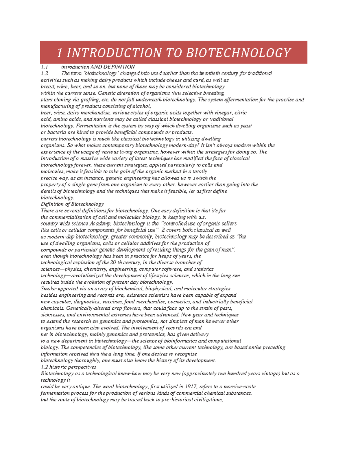 1 Introduction TO Biotechnology - 1 INTRODUCTION TO BIOTECHNOLOGY 1 ...