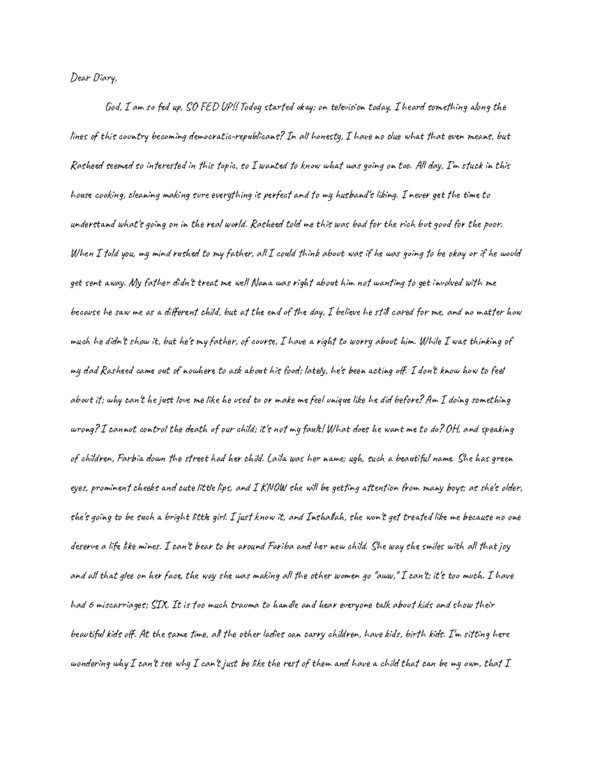 ATSS journal entry - Essay introduction for A thousand splendid suns ...