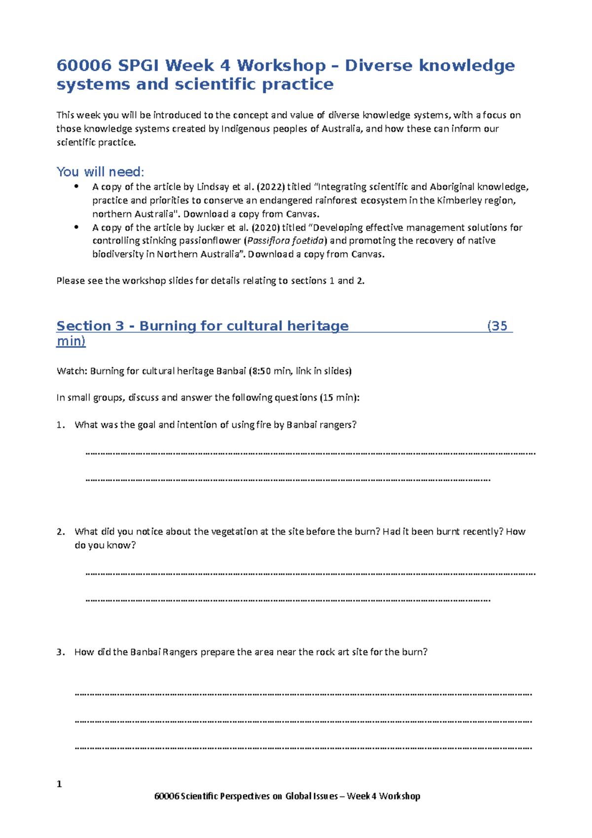 SPGI AUT23 Week 4 workshop worksheet - 60006 SPGI Week 4 Workshop ...