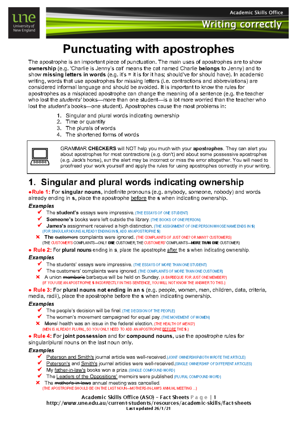 Punctuating-with-apostrophes - Education - Studocu