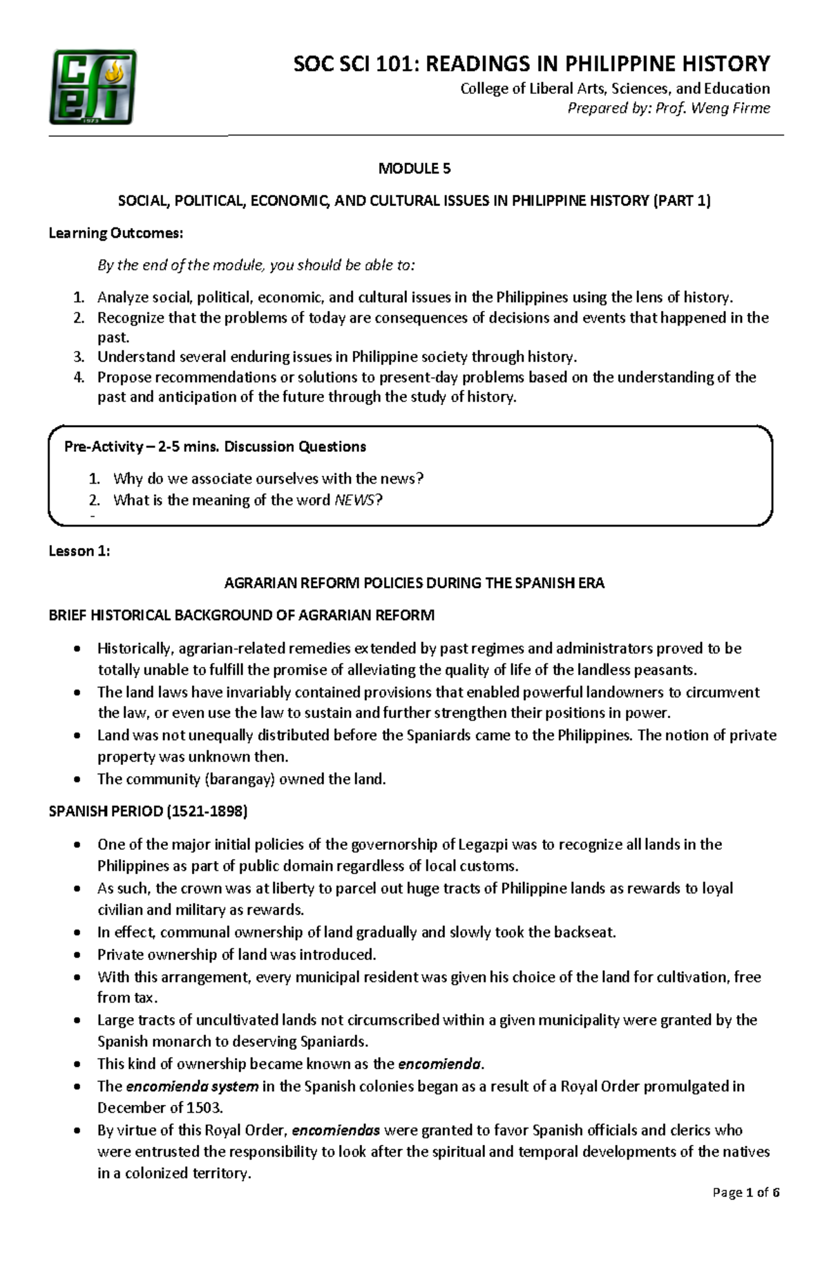 Module 5 Socsci 101 - College of Liberal Arts, Sciences, and Education ...