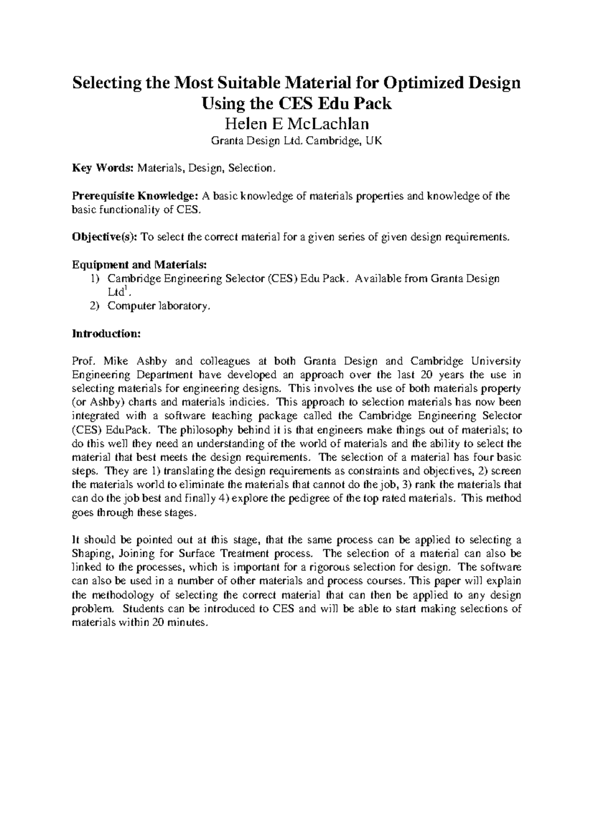 Selecting most suitable material - Selecting the Most Suitable Material ...