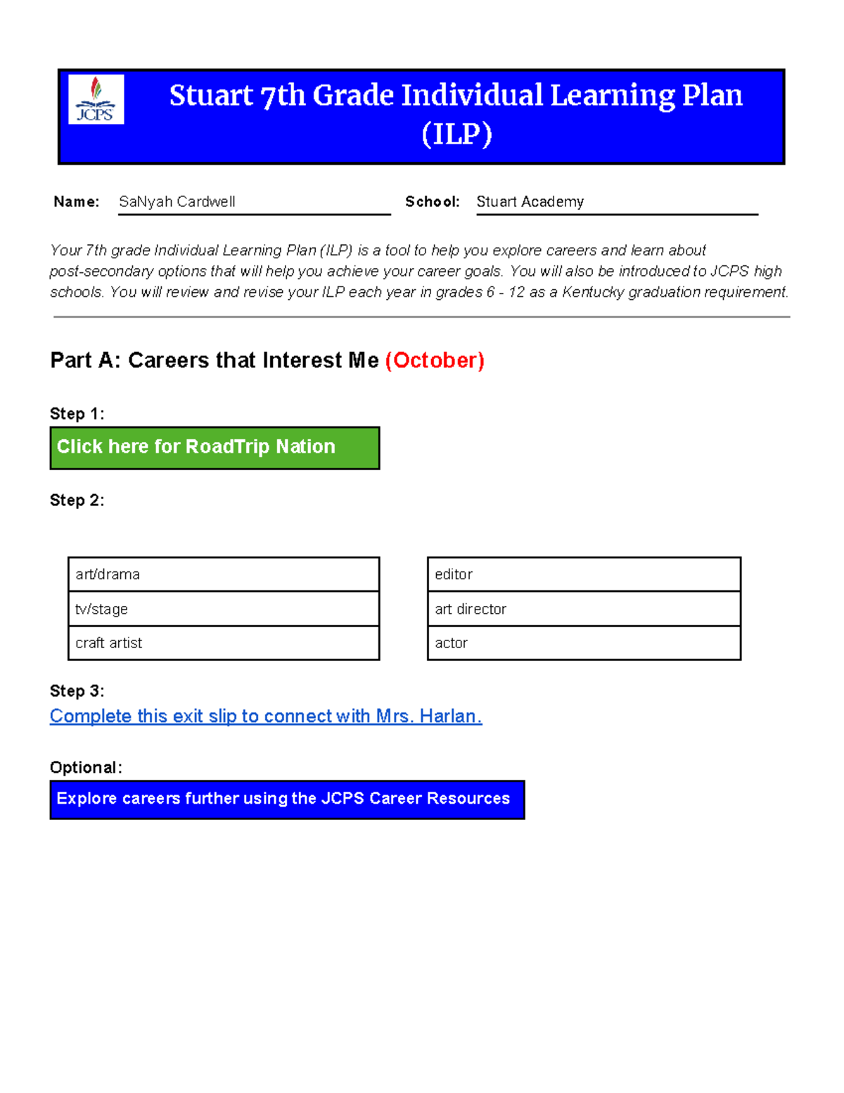 Sanyah Cardwell - Stuart 20-21 7th Grade District ILP - Stuart 7th ...