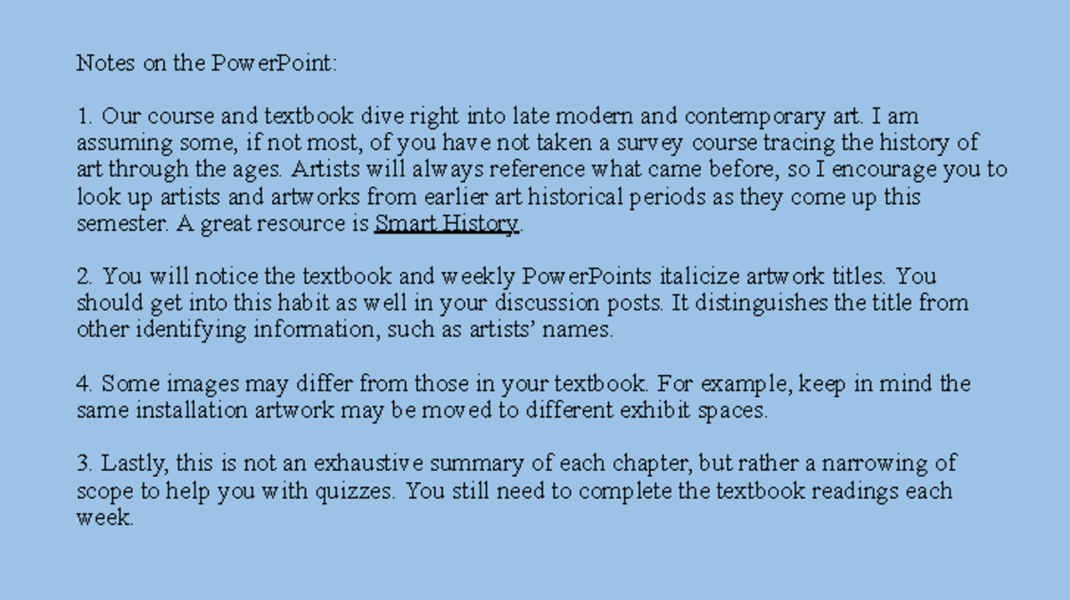 Chapter+9a+Issue-Based+Art+I - Notes on the PowerPoint: 1. Our course ...