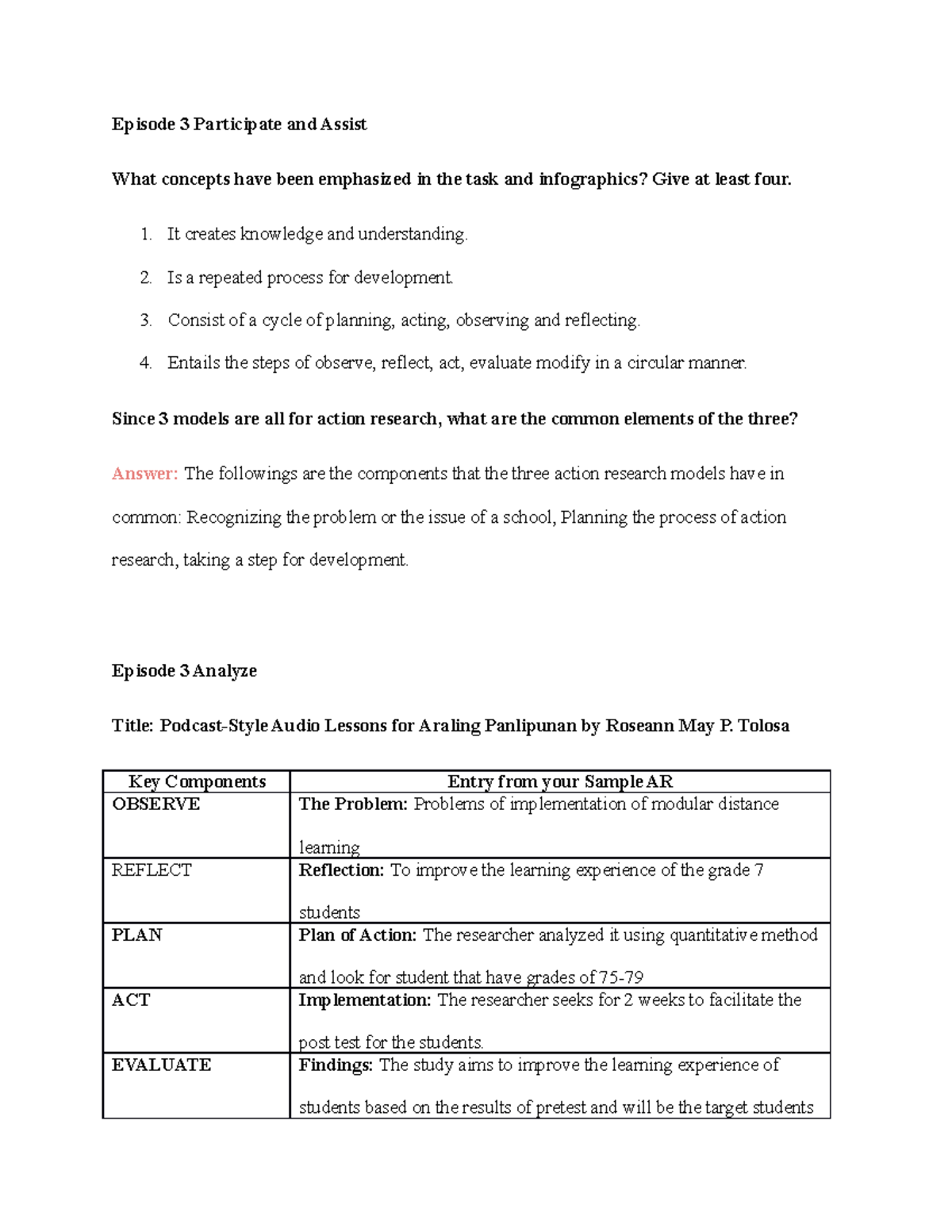 Field Study 2 Episode 3 - For learning porposes - Episode 3 Participate ...