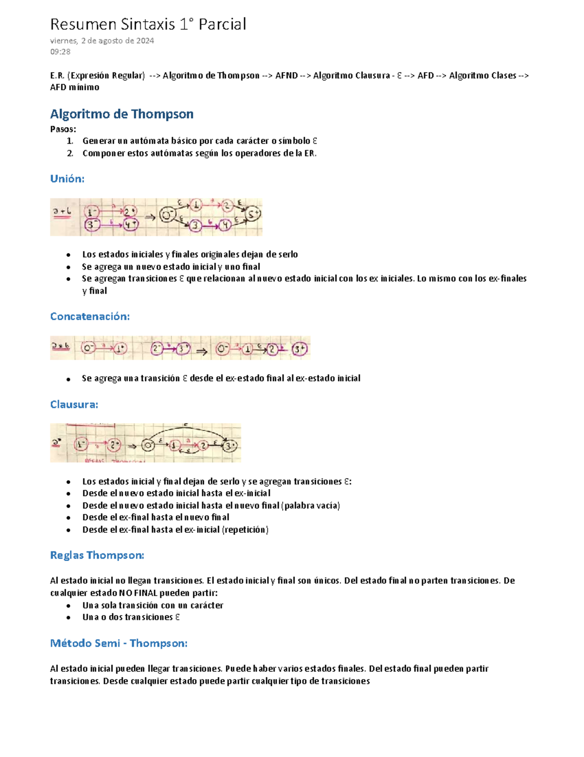 Resumen SSL - Resumen Sintaxis 1° Parcial viernes, 2 de agosto de 2024 ...