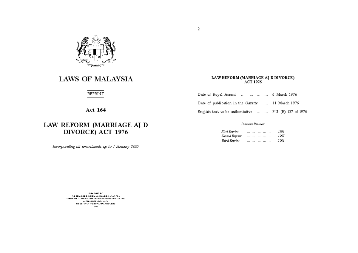 law-reform-act-1960-laws-of-malaysia-reprint-act-164-law-reform
