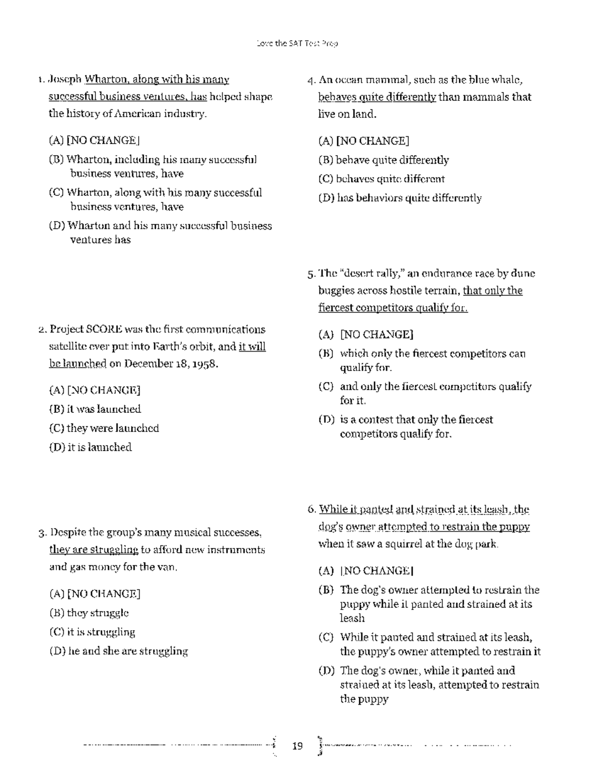 Copy of Pretest - U.s history 5-6 - Love the SAT Test Prep 1. Joseph ...