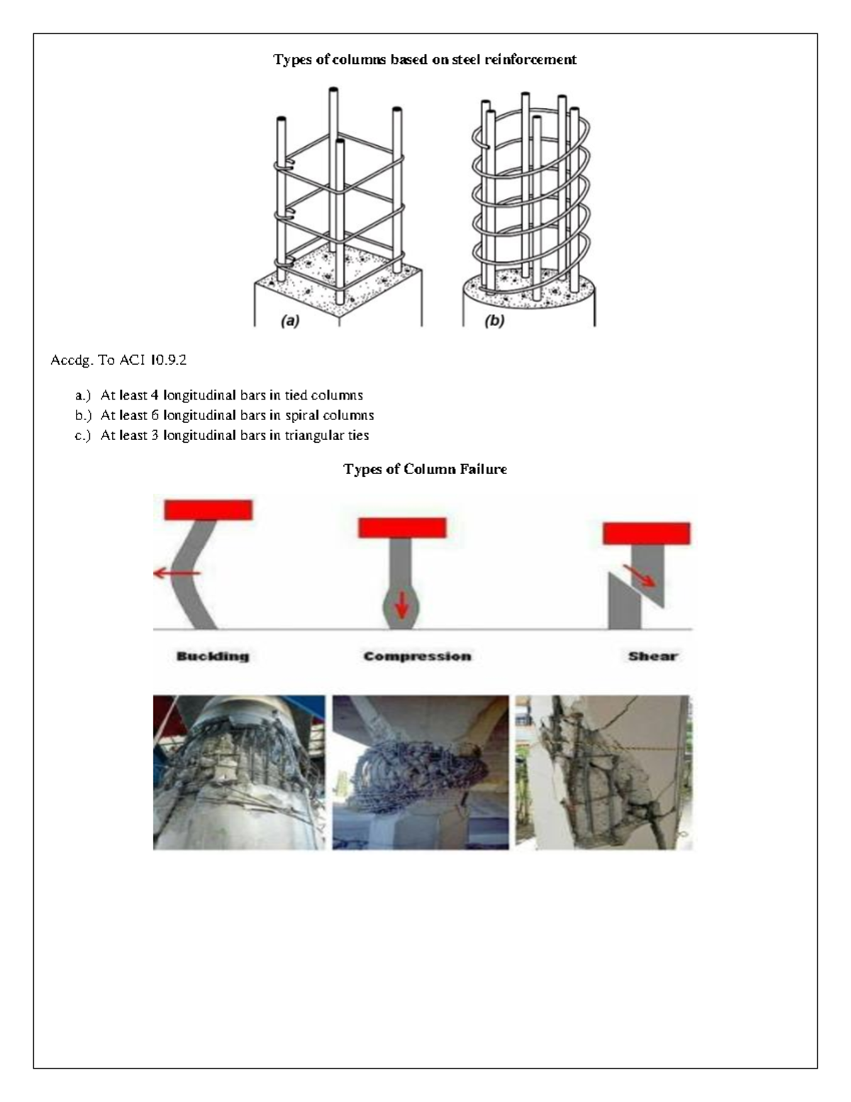 RC Column-2 - ce 153 - Civil Engineering - Types of columns based on steel reinforcement Accdg ...