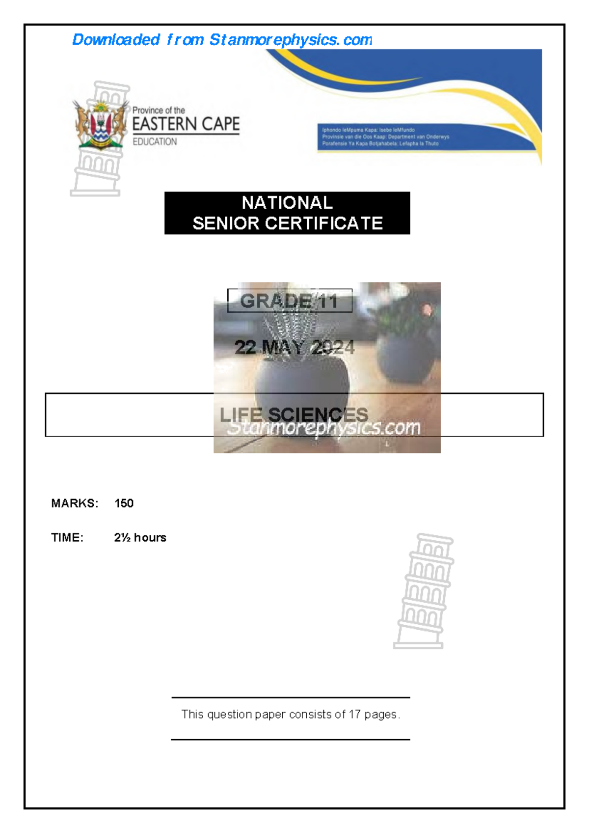 EC Life Sciences Grade 11 June 2024 QP and Memo - NATIONAL SENIOR ...