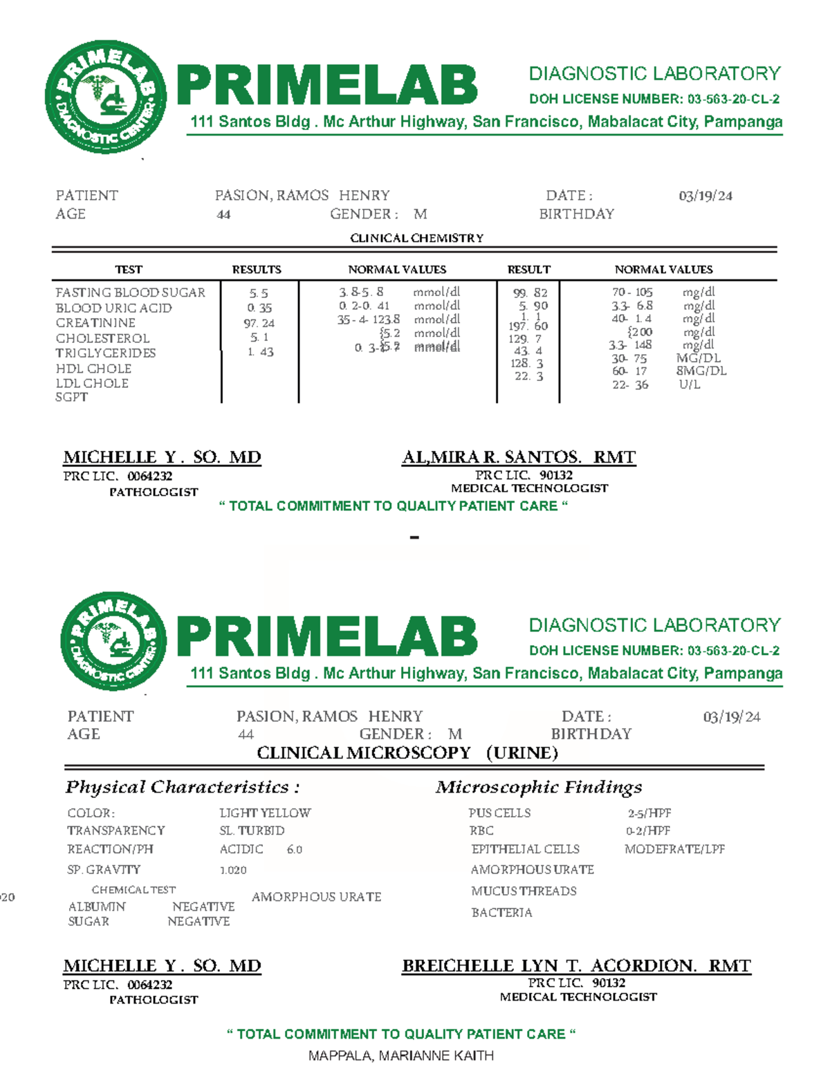 Medical - PRIMELAB ___________________________111 Santos Bldg. Mc ...