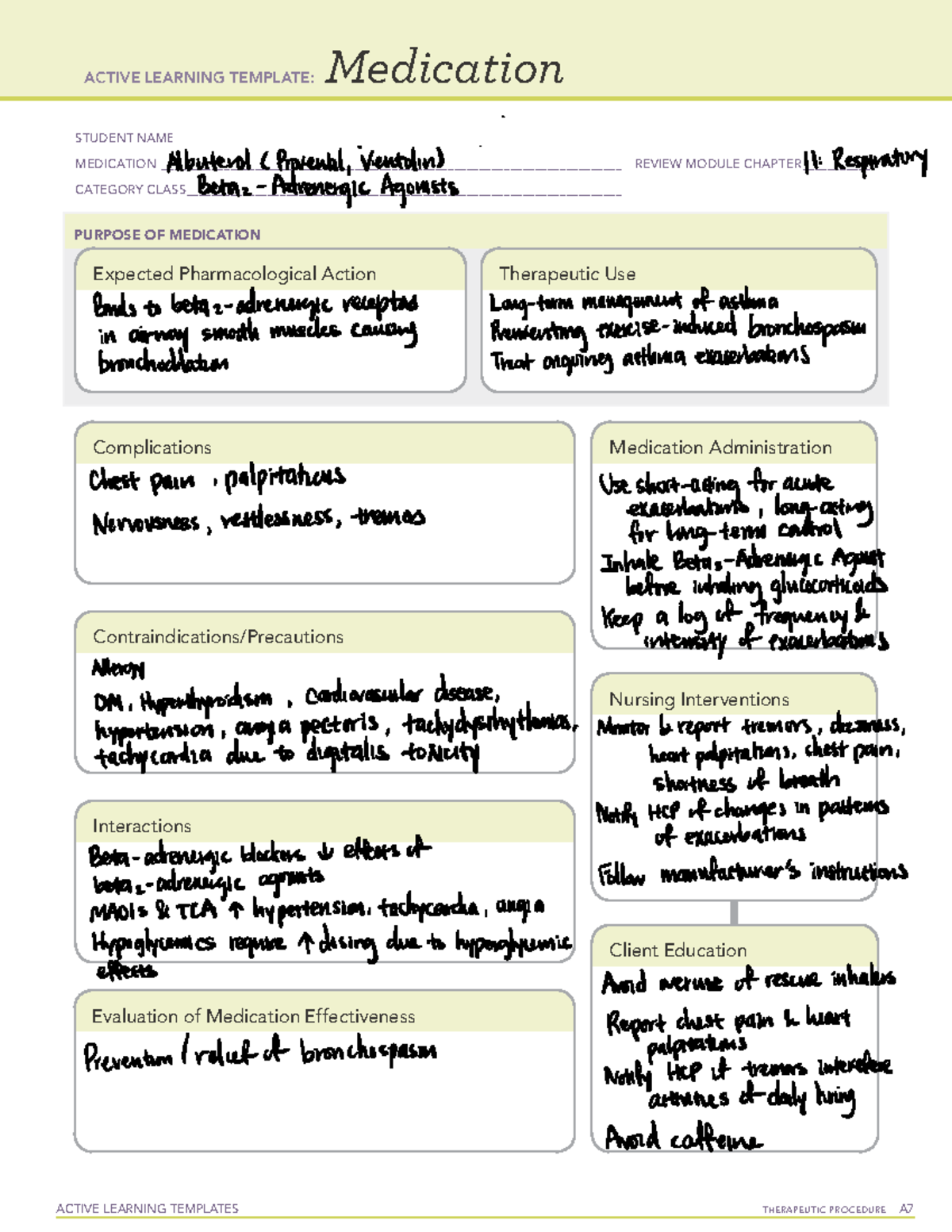 Wk 11 drug templates - ACTIVE LEARNING TEMPLATES THERAPEUTIC PROCEDURE ...