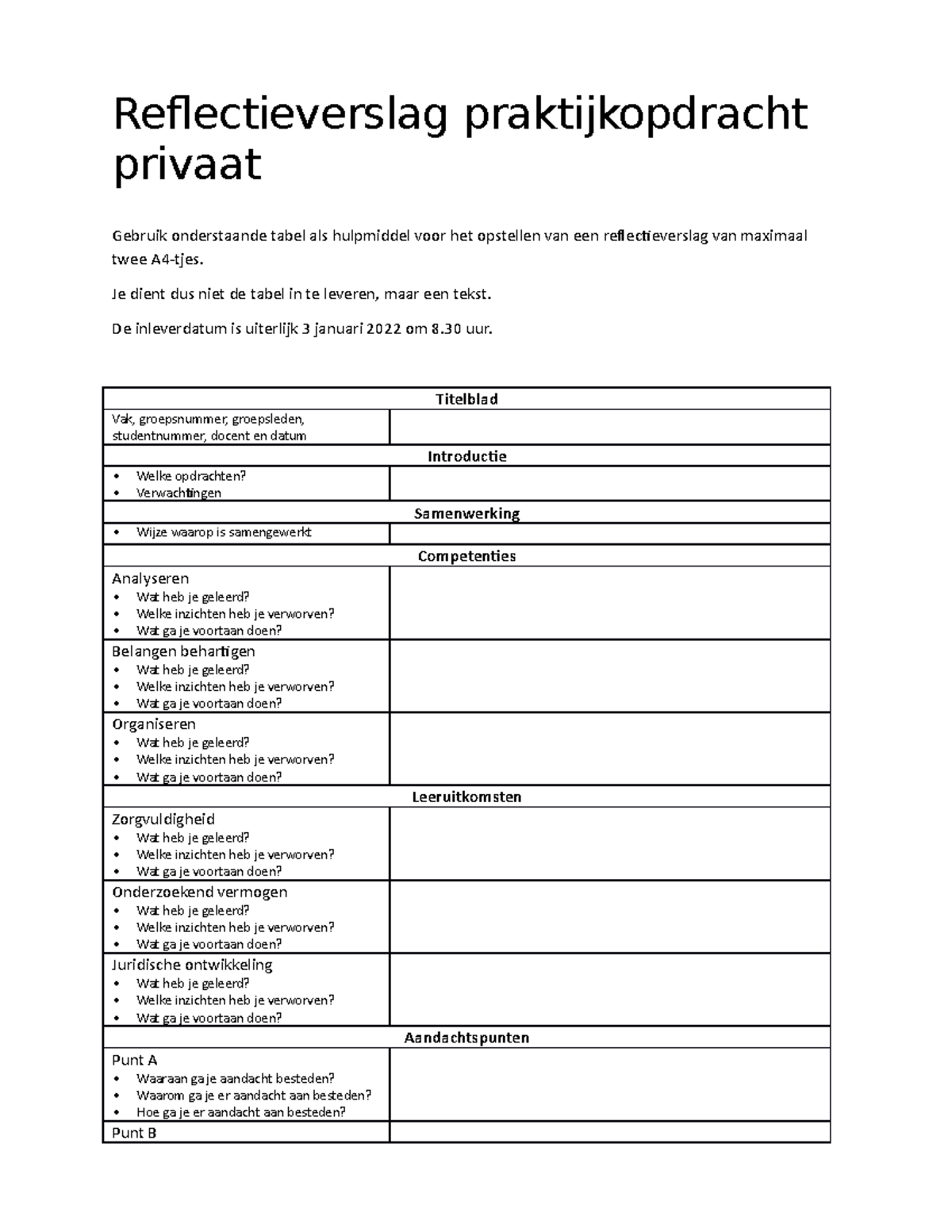 Beoordeling Reflectieverslag 20-21 - Reflectieverslag praktijkopdracht ...