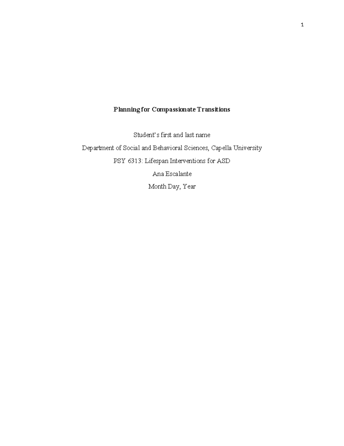Template Wk3 Planning for Compassionate Transitions - Planning for ...