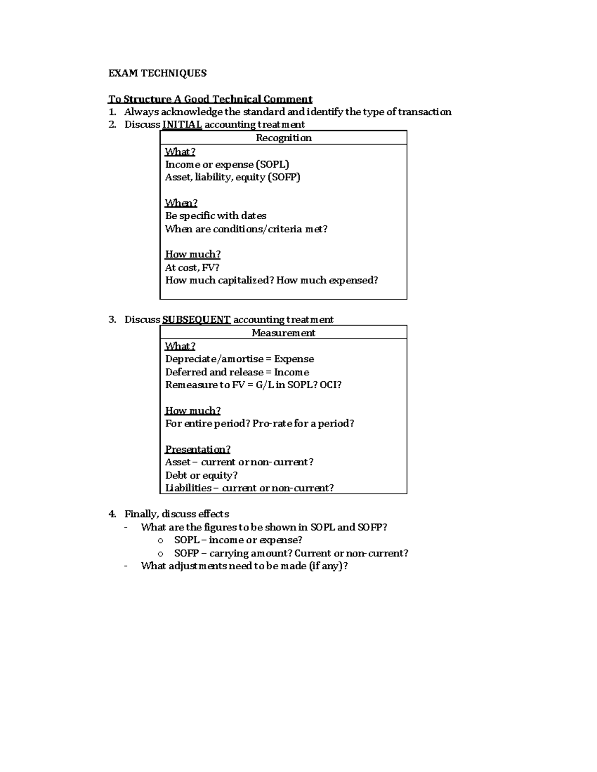 FAR Exam Technique - EXAM TECHNIQUES To Structure A Good Technical ...