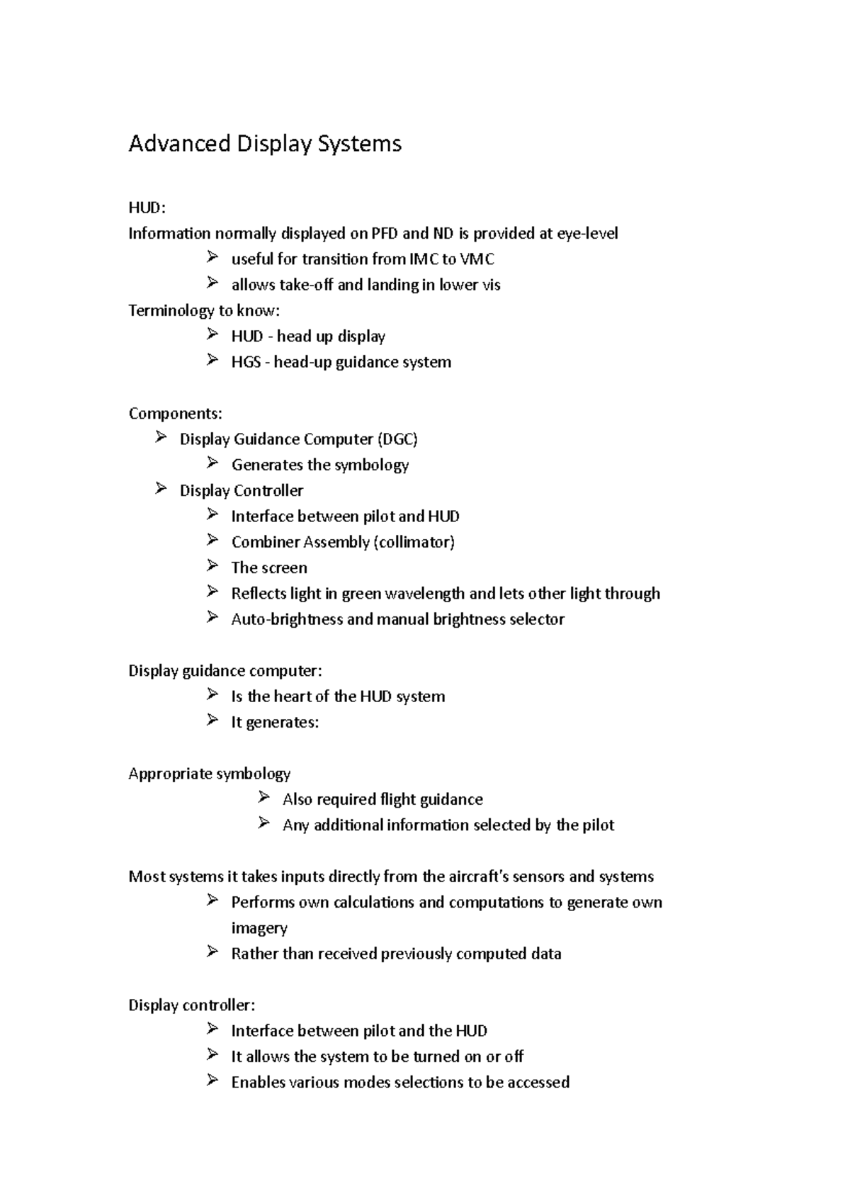 Advanced Display Systems - Advanced Display Systems HUD: Information ...