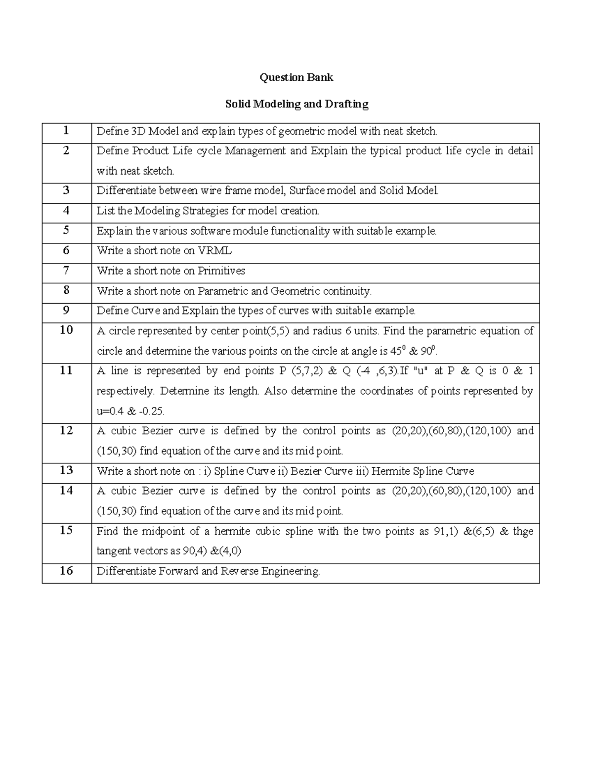 Question Bank SMD - Okk - Question Bank Solid Modeling and Drafting 1 ...