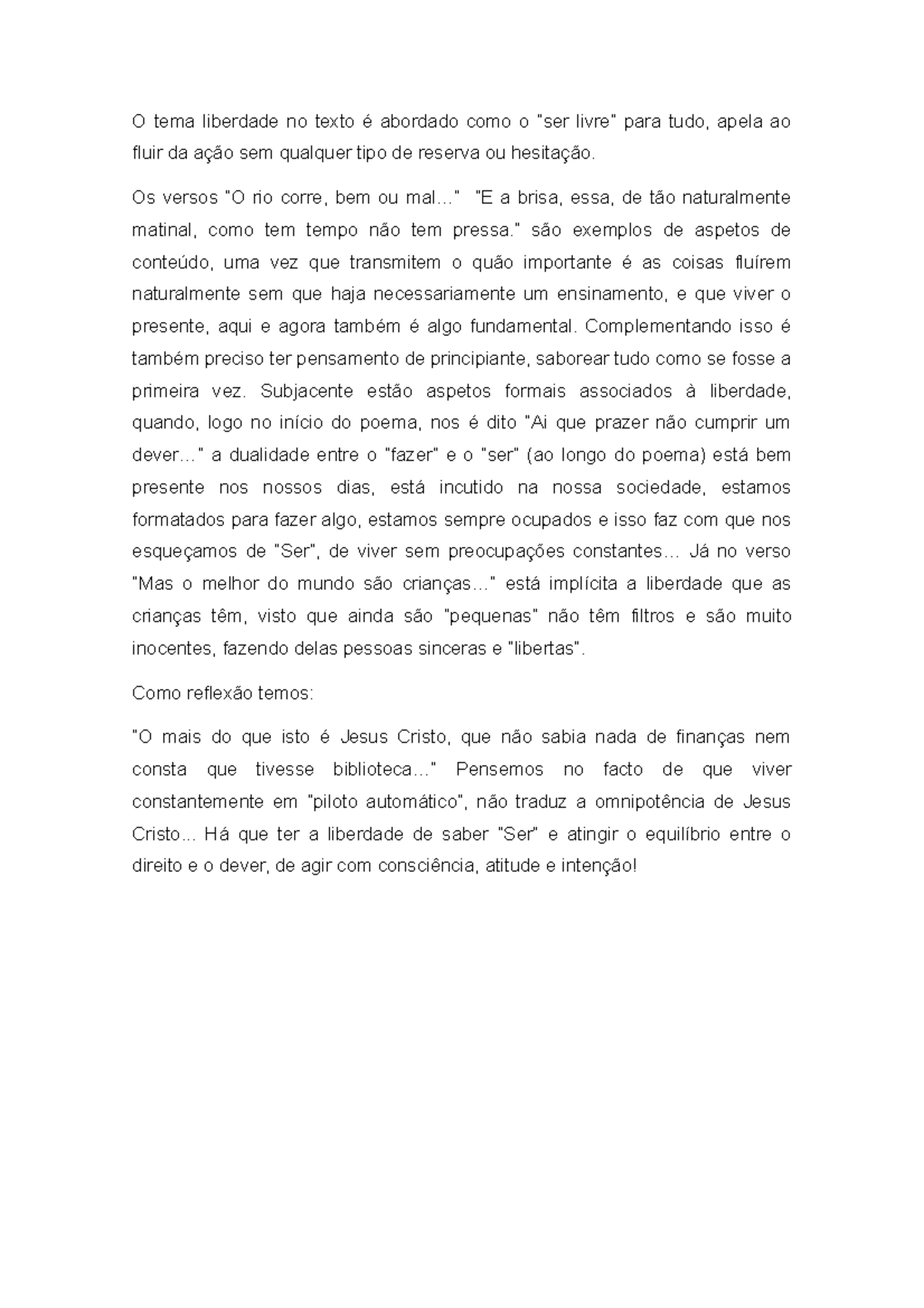 Texto poema liberdade Fernando Pessoa - O tema liberdade no texto é ...