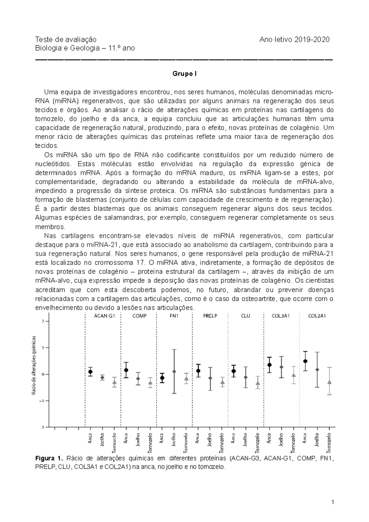 Biogeo 11 19 20 teste 2 - Teste de avaliação Ano letivo 2019- Biologia ...