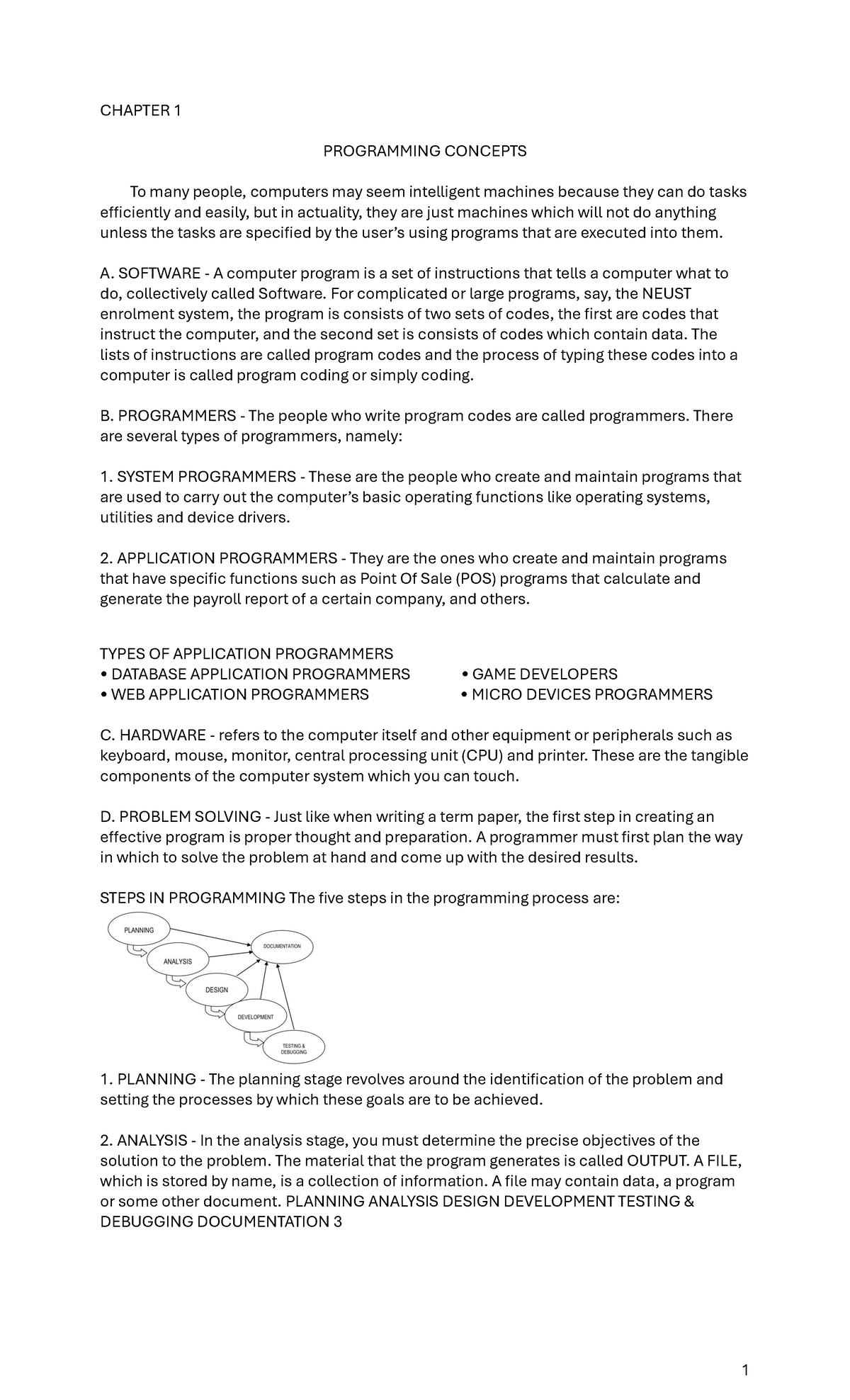 Programming. reviewer - CHAPTER 1 PROGRAMMING CONCEPTS To many people, computers may seem - Studocu