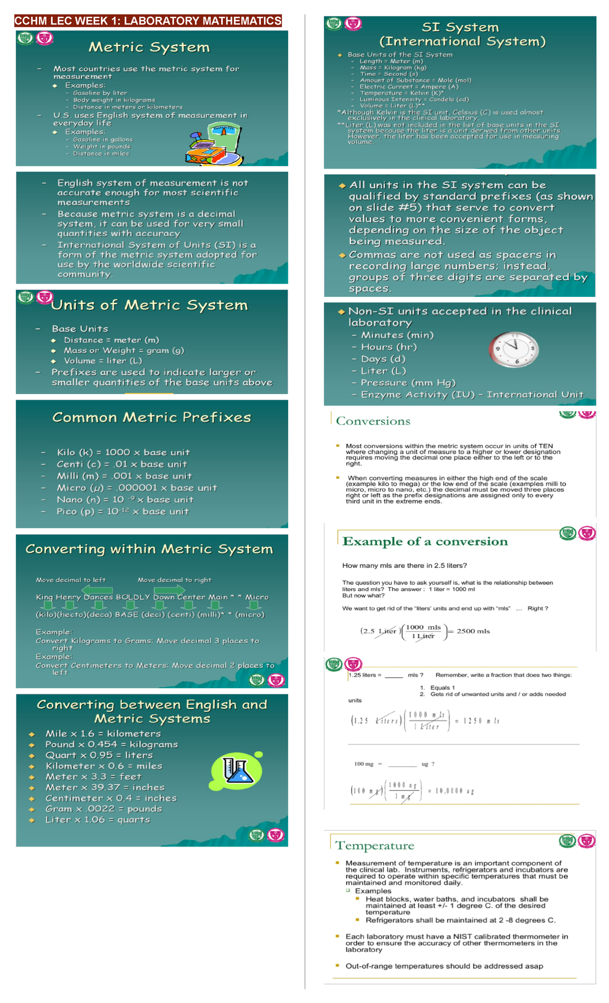 CCHM-LEC - hemahema - CCHM LEC WEEK 1: LABORATORY MATHEMATICS CCHM LEC ...