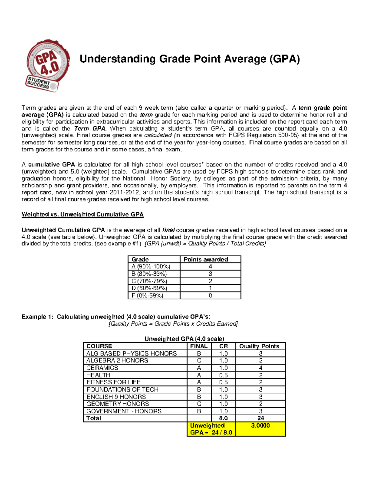 1Understanding GPAs - Lecture notes 10 - Understanding Grade Point ...