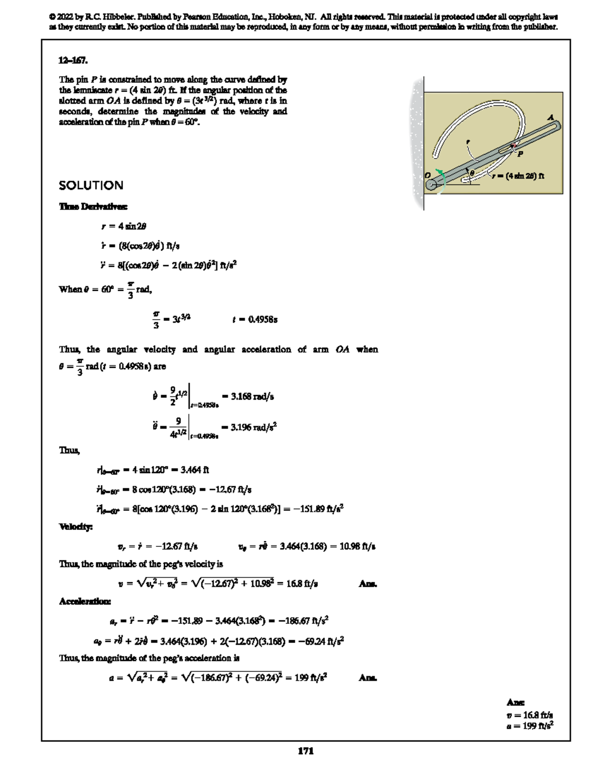 Chp12 167 - Answer key to practice problem. - 2022 R. Hibbeler ...