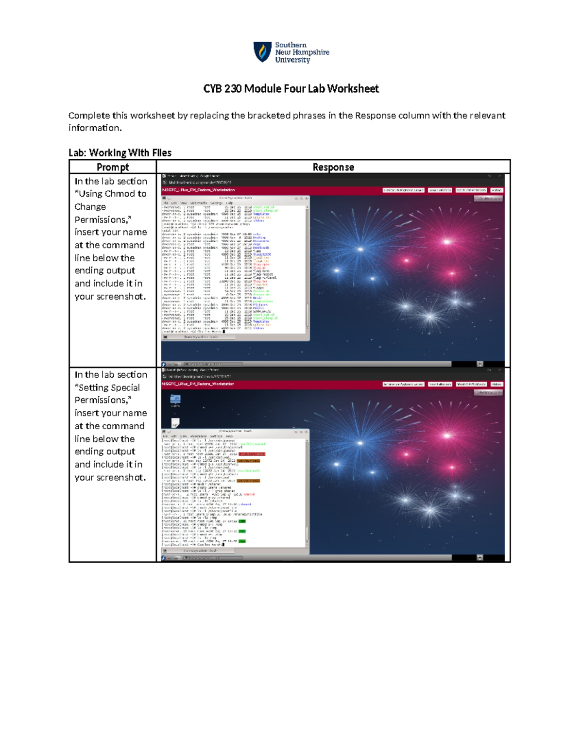 CYB 230 Module Four Lab Worksheet - Charles Harski - CYB 230 Module ...