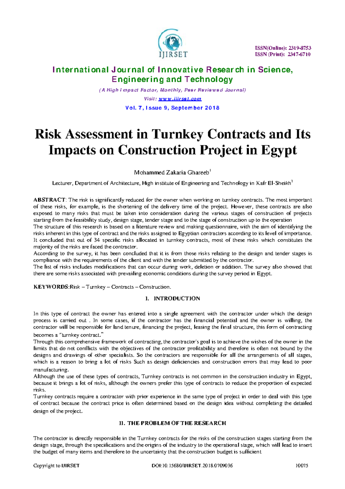 Turnkey Contracts - El texto habla sobre los riesgos en construcciones ...