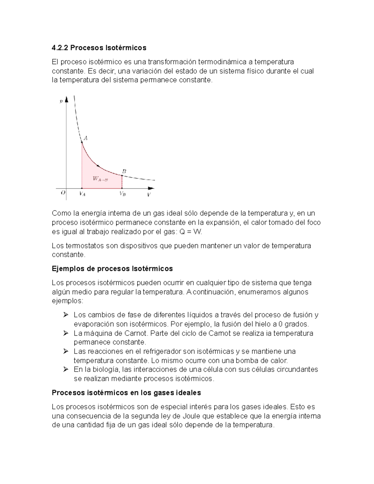 4.2.2 Procesos Isotermicos - 4.2 Procesos Isotérmicos El proceso isotérmico es una ...