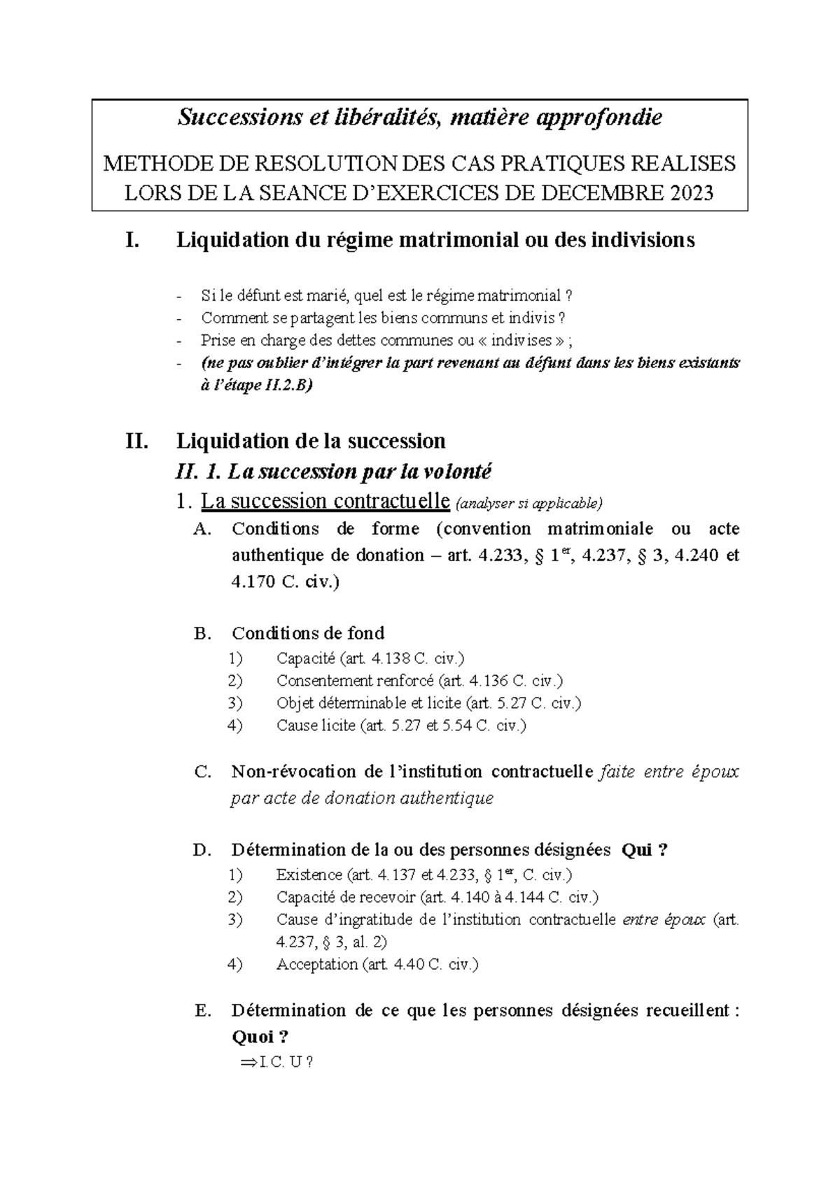 Me¿thode de re¿solution - Successions et libéralités, matière ...