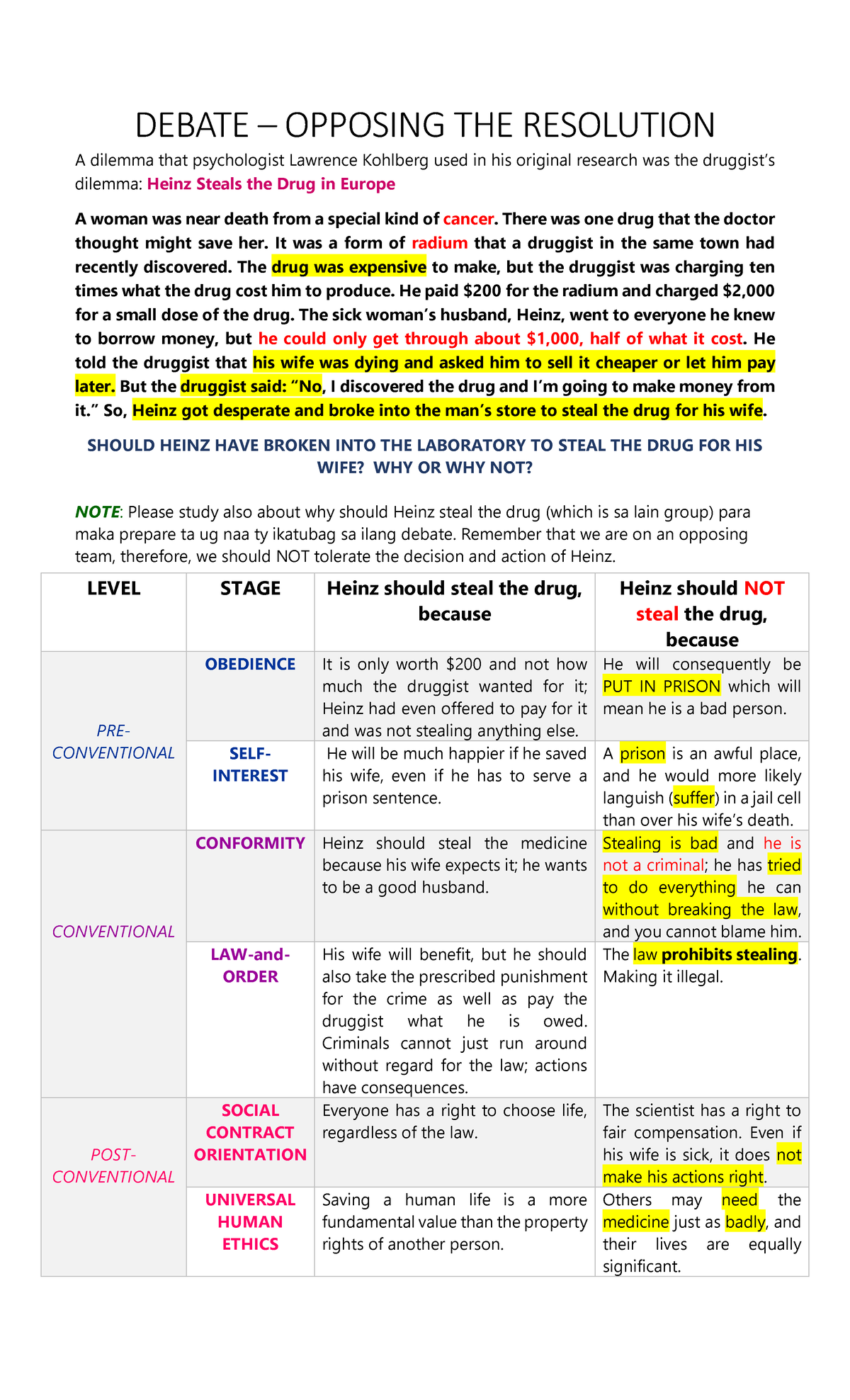 Debate - math - DEBATE – OPPOSING THE RESOLUTION A dilemma that ...