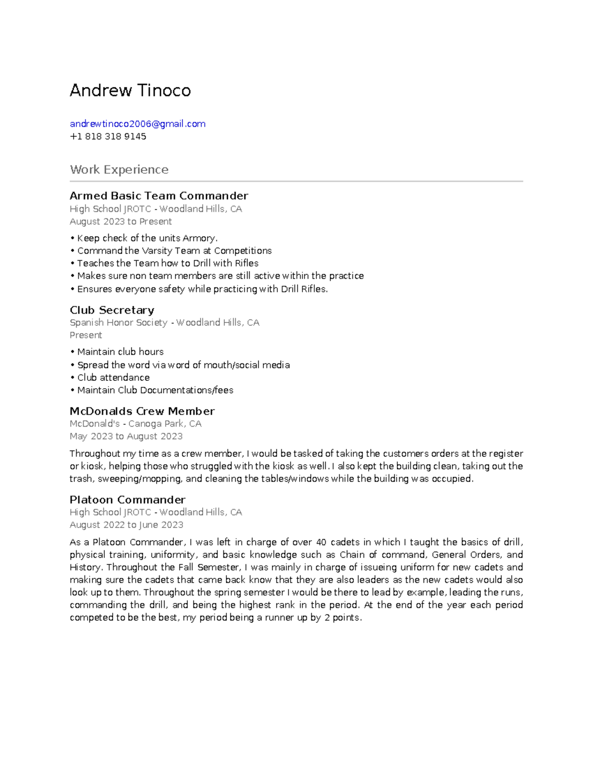 Andrew Tinoco - Andrew Tinoco andrewtinoco2006@gmail +1 818 318 9145 ...