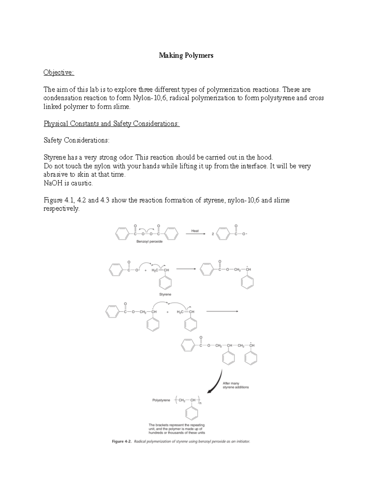 LAB 4 making polymers - LAB REPORT - Making Polymers Objective: The aim ...