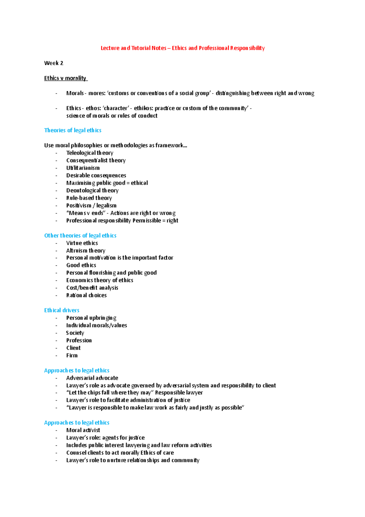Lecture and Tutorial Notes – Ethics and Professional Responsibility ...