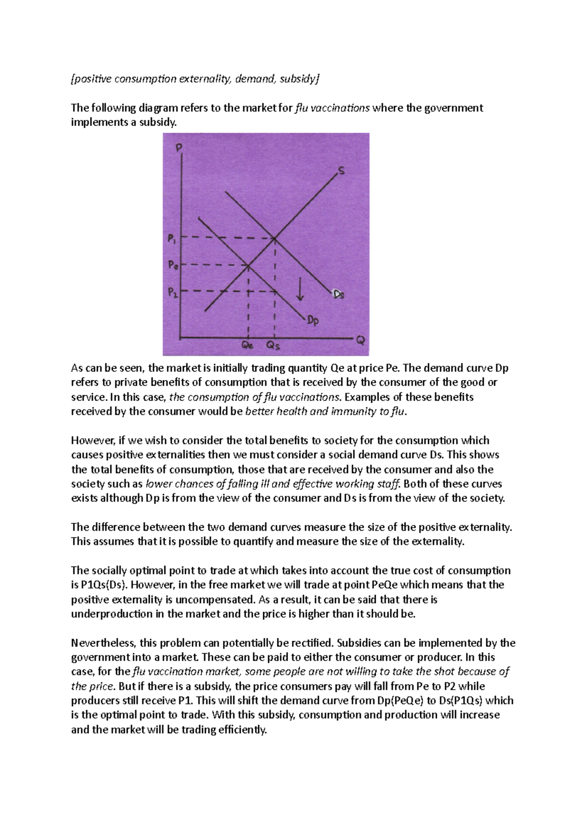 Positive consumption externality - As can be seen, the market is ...