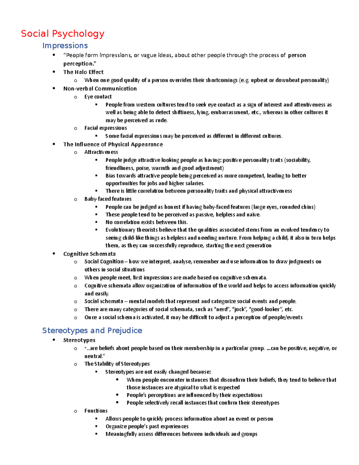 Psych 4U - Topic Notes - Social Psychology - Social Psychology ...
