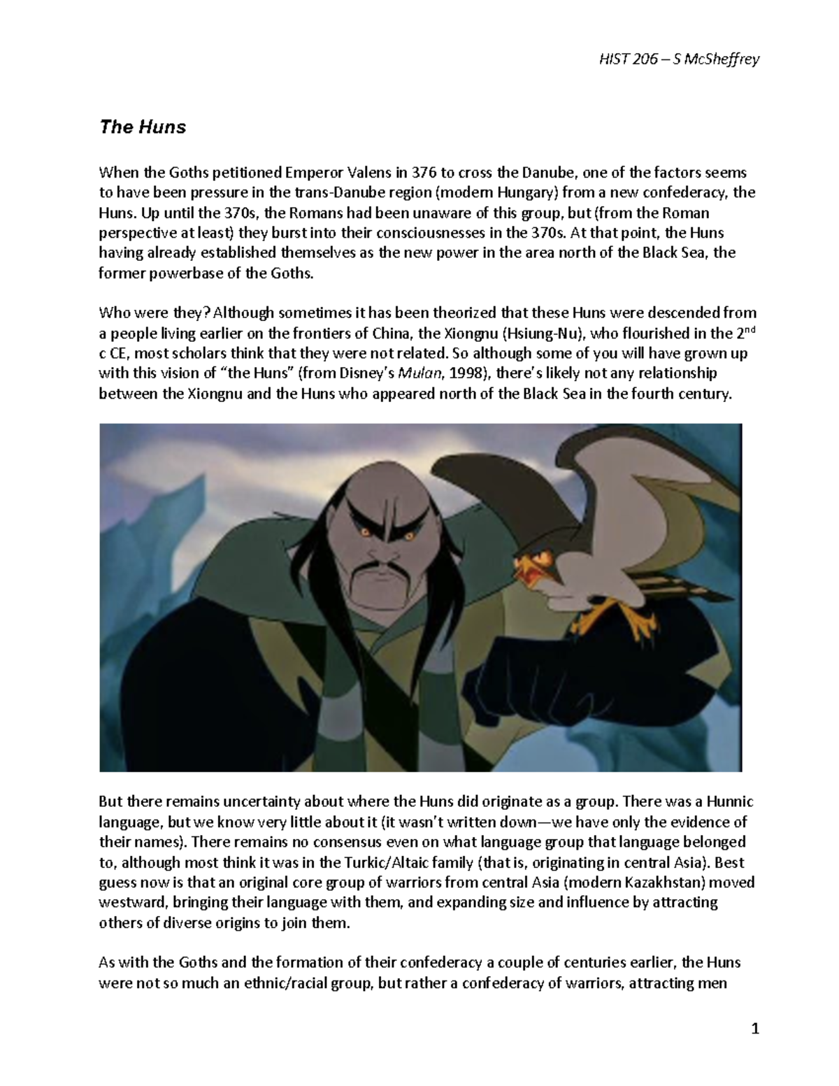 The Huns - Lecture notes 3 - HIST 337 - Concordia - Studocu