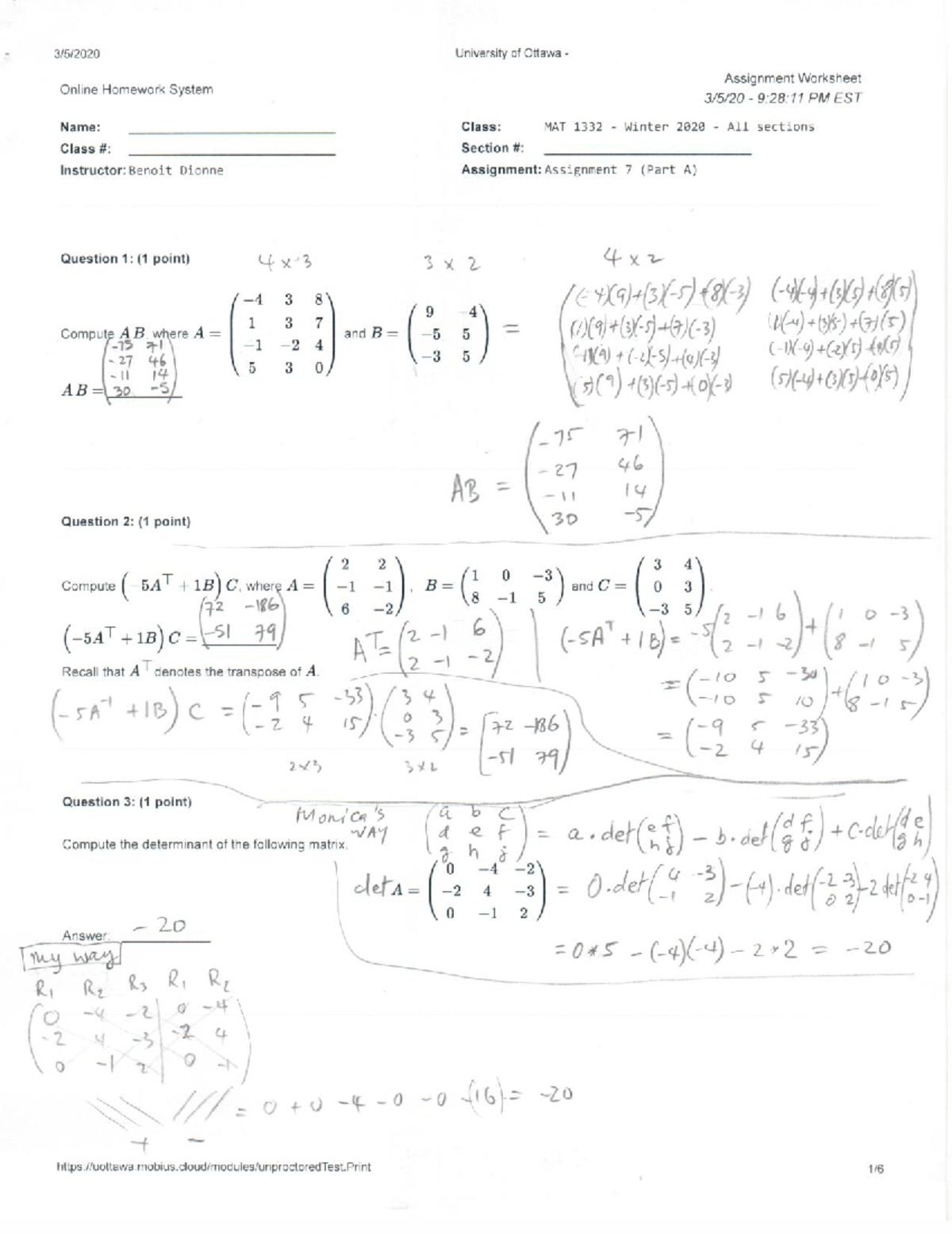 Mob 7 a&b solution - MAT1332 - Studocu