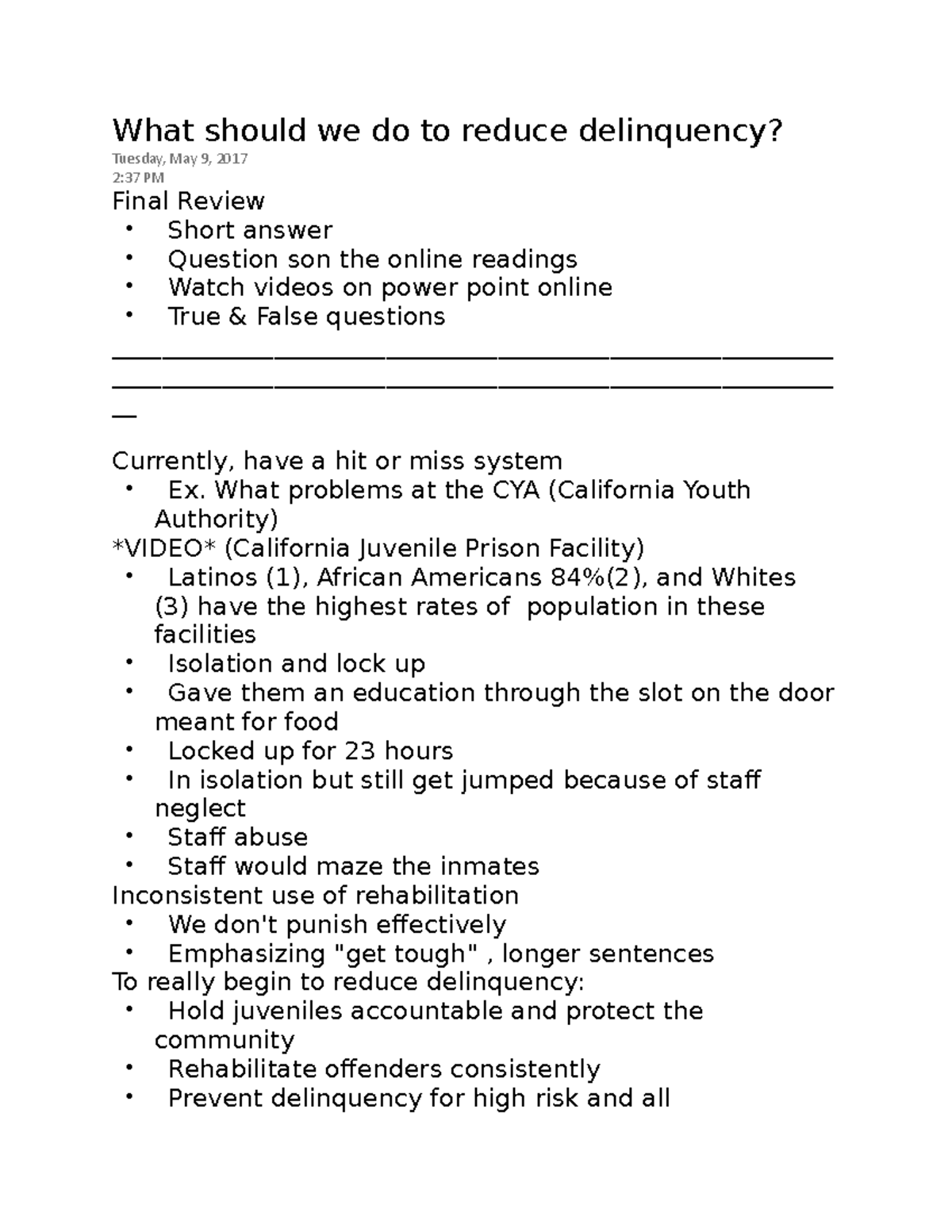 What should we do to reduce delinquency - What should we do to reduce ...