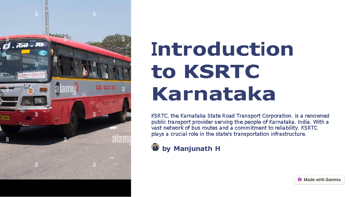 Introduction to Ksrtc Karnataka - In tr o du c t i o n to KSRTC ...